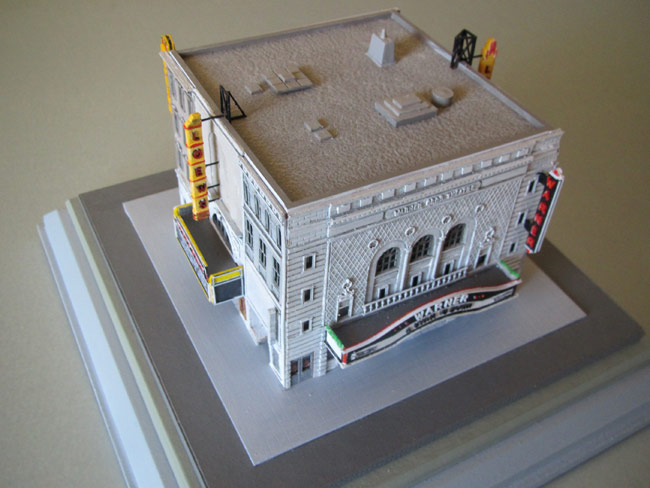 Miniature model of four theatres in Memphis, Tennessee