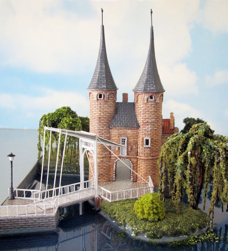 Miniature model of Oostpoort - The Eastern Gate to Delft, Netherlands.
