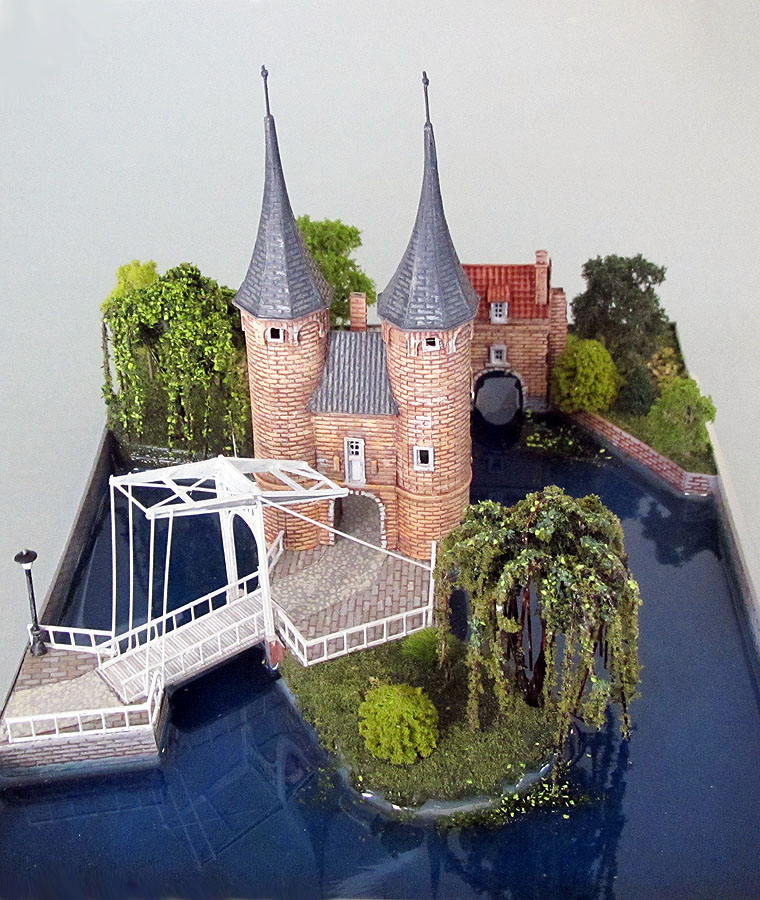 Miniature model of Oostpoort - The Eastern Gate to Delft, Netherlands.