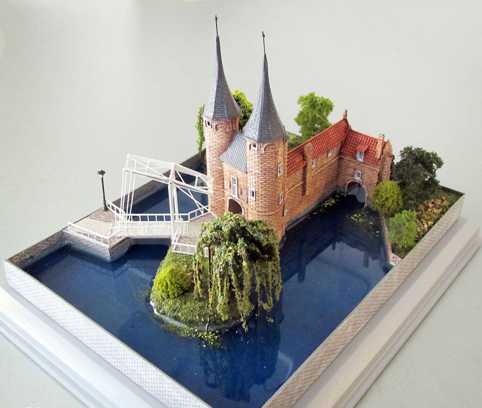 Miniature model of Oostpoort - The Eastern Gate to Delft, Netherlands.