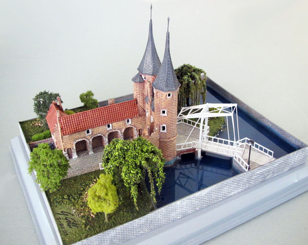 Miniature model of Oostpoort - The Eastern Gate to Delft, Netherlands.