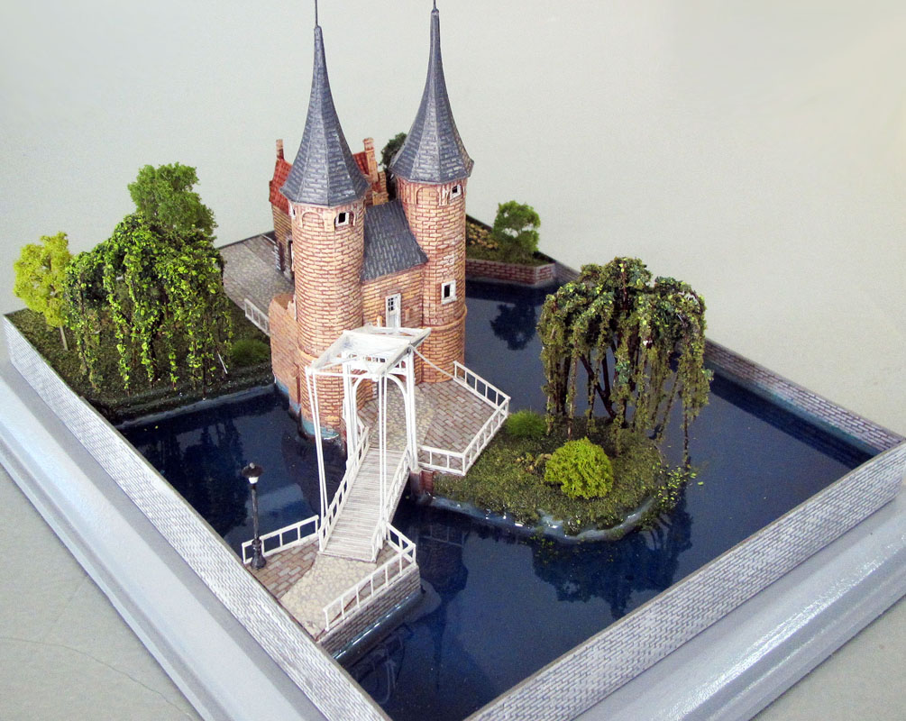 Miniature model of Oostpoort - The Eastern Gate to Delft, Netherlands.