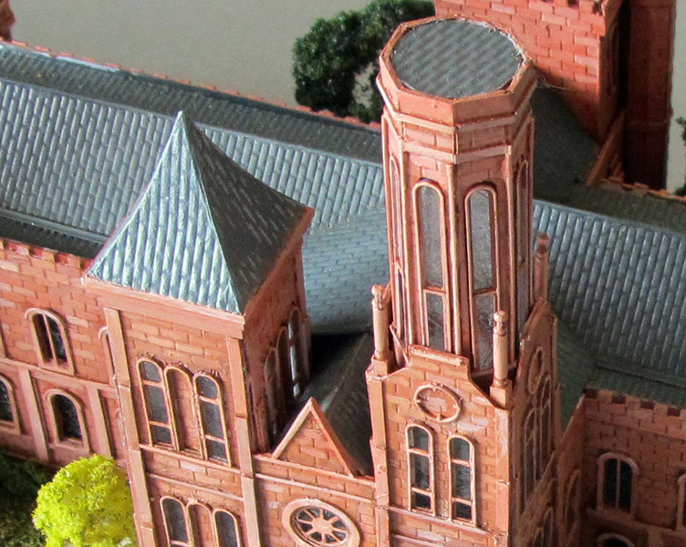 Miniature model of the Smithsonian "Castle" in Washington D. C.