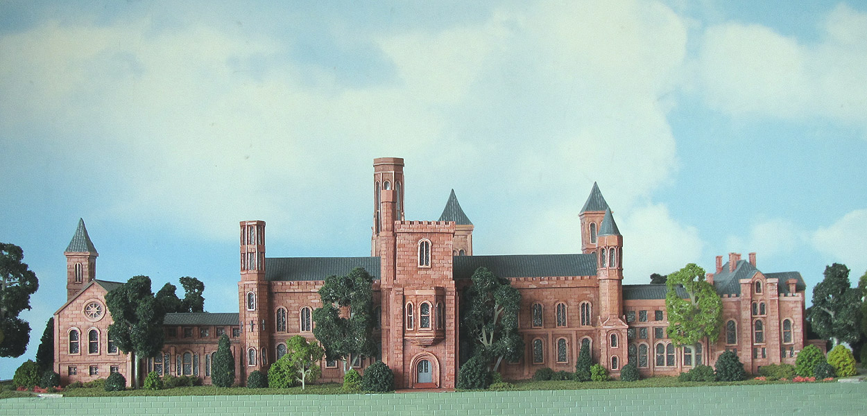 Miniature model of the Smithsonian "Castle" in Washington D. C.