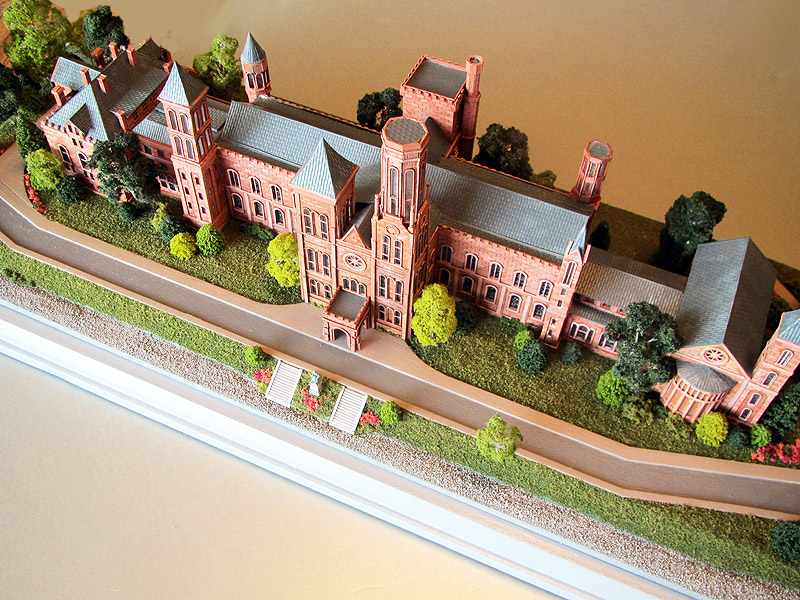 Miniature model of the Smithsonian "Castle" in Washington D. C.